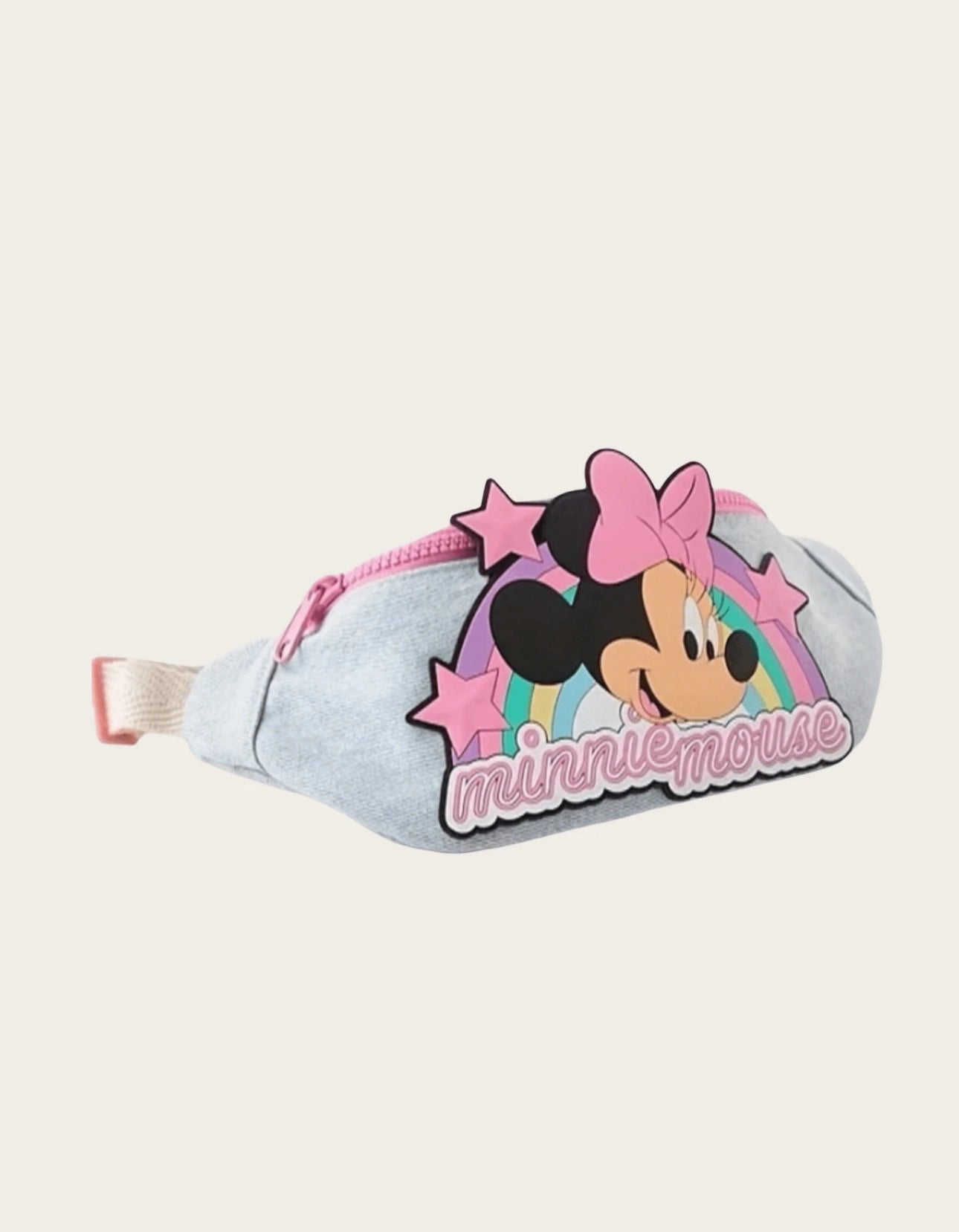 DISNEY MINNIE MOUSE LIGHT BLUE GIRLS BELT BAG ADJUSTABLE SHOULDER STRA ...
